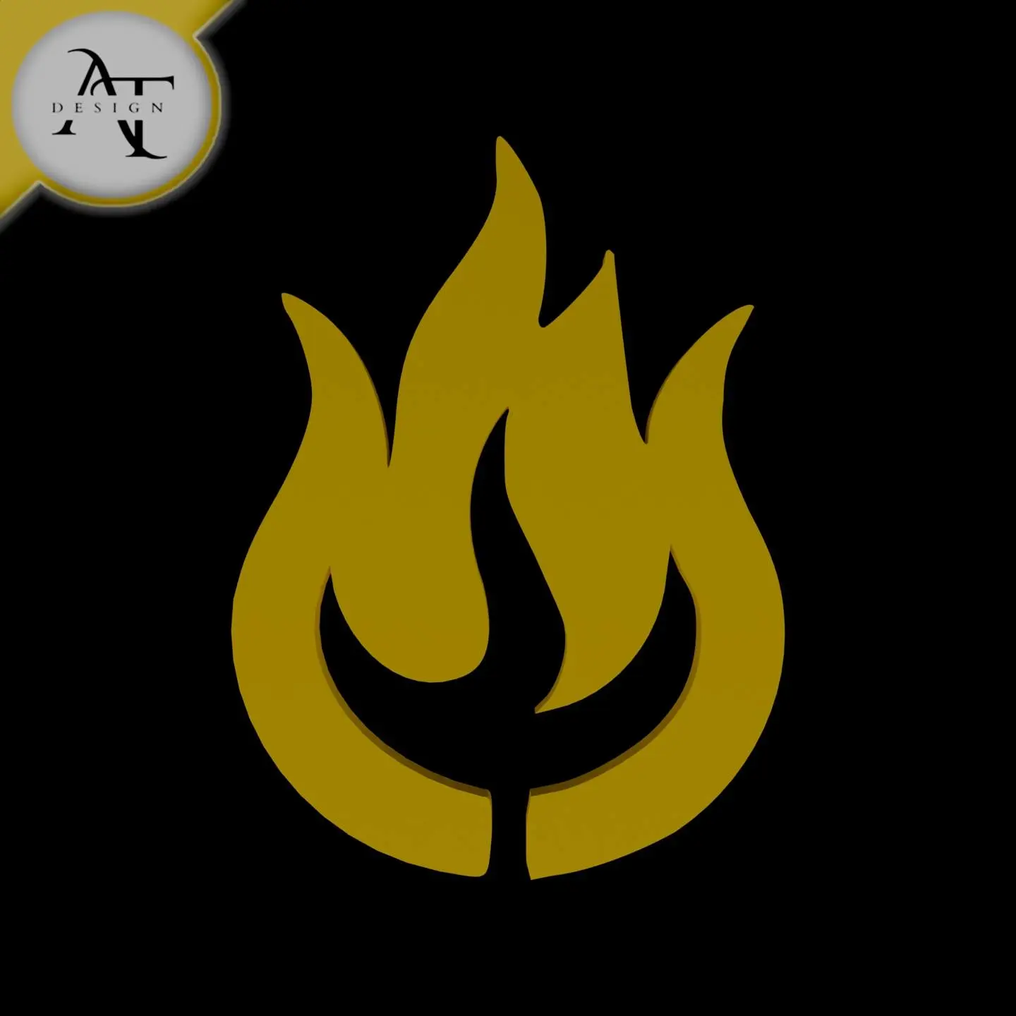 3D Printer Files | 3MF File | Simple Flame Symbol - 2D Art | Creality Cloud