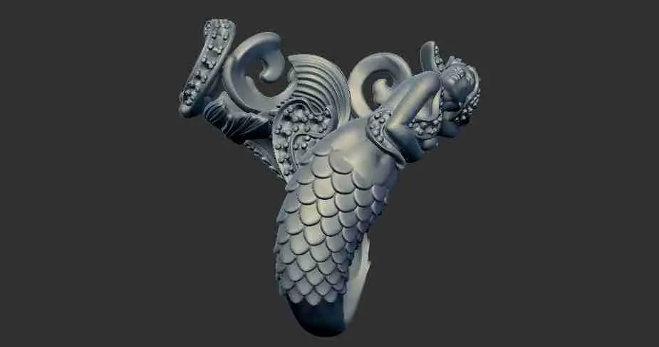 Jewelry & Accessories STL Download - Mermaid RINGby IMRAN CAD DESIGNER