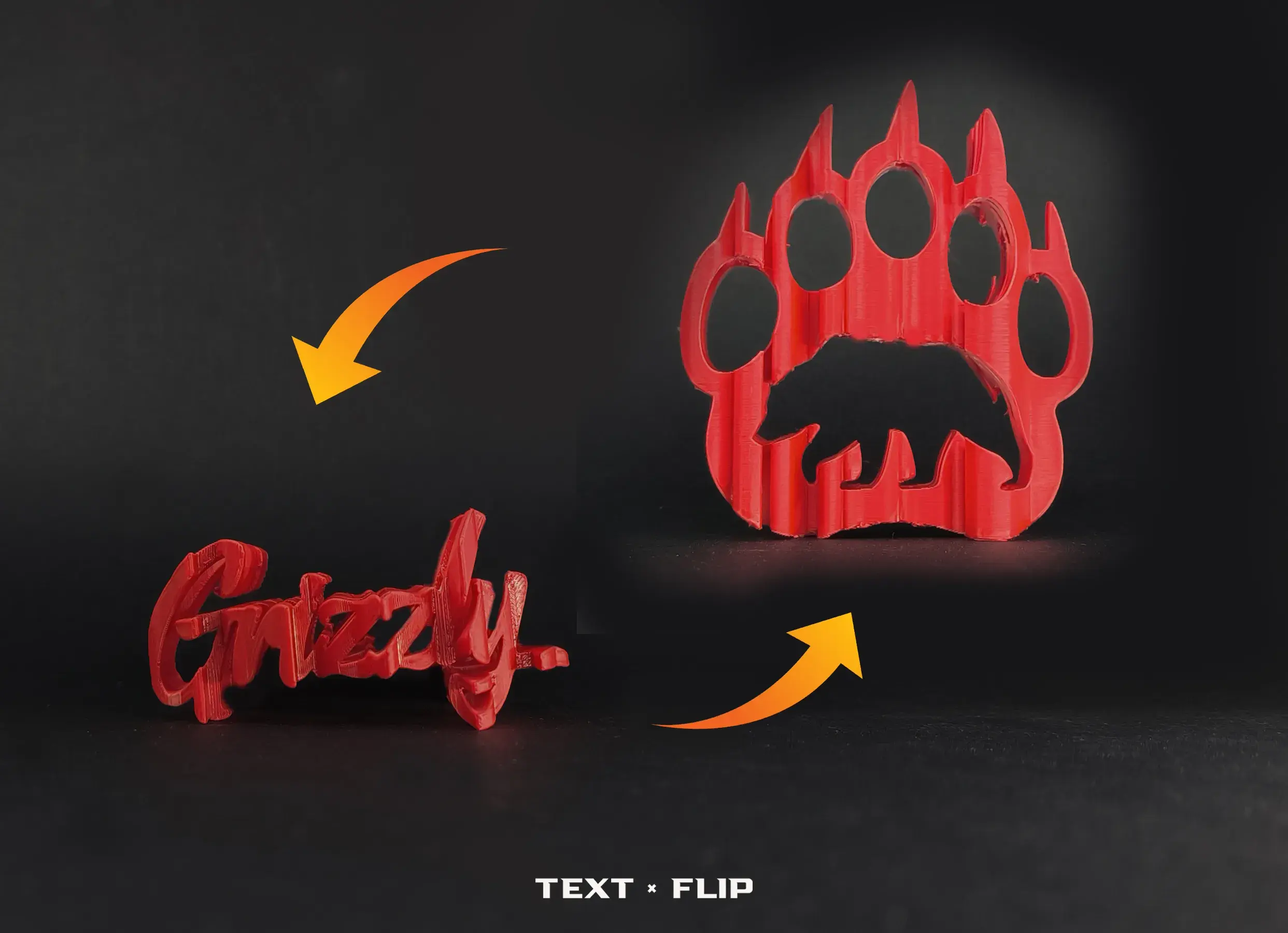 gratuita Digital Art STL Descarga - Text Flip - Grizzly Paw - Master ...