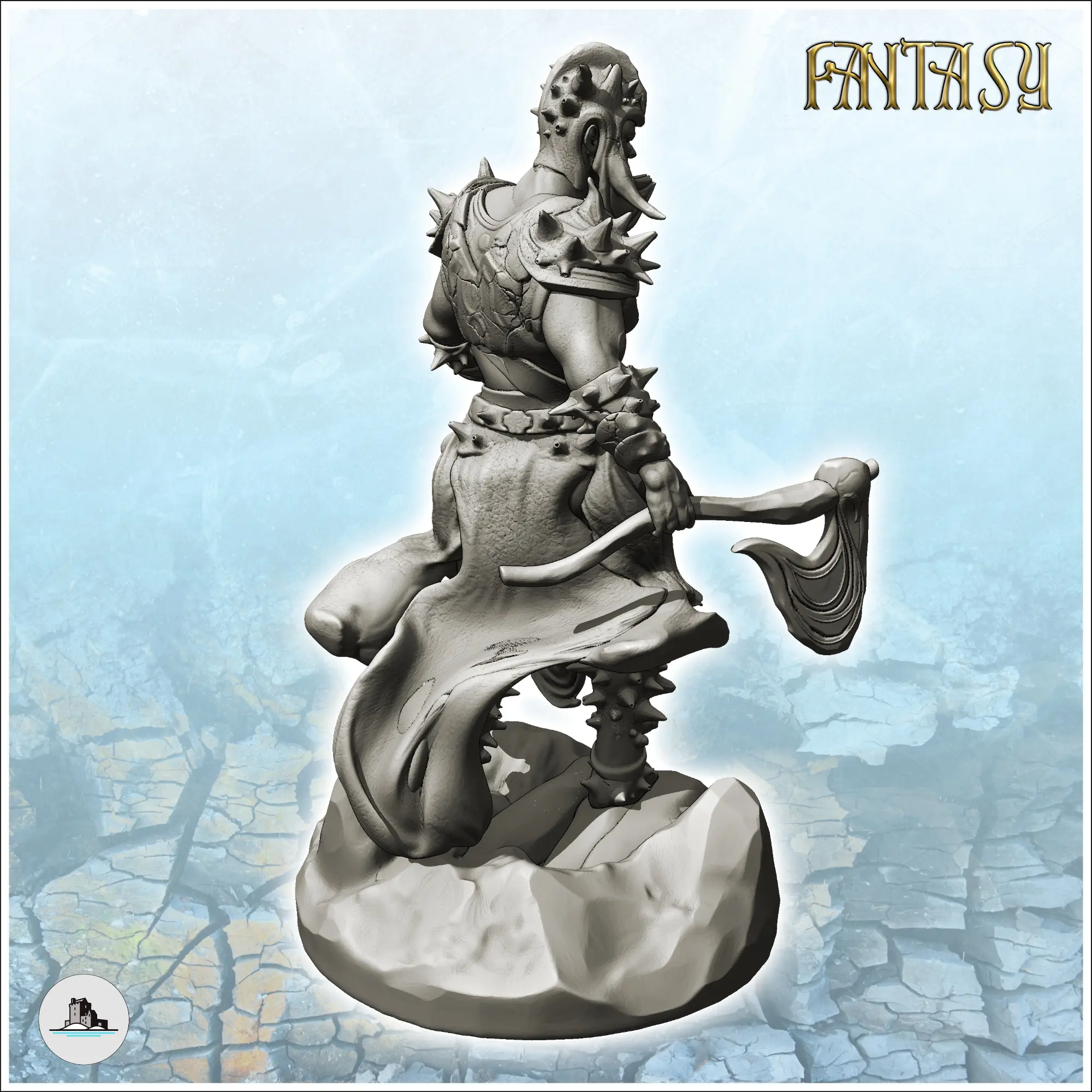 Characters & Creatures STL Download - Ares Mars in war gear with ax (2 ...