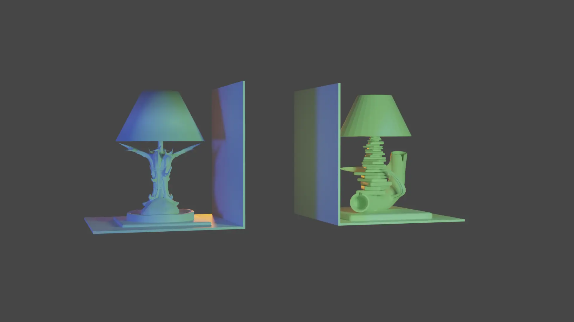 Lighting & Lamps STL Download - lampbookendsby Frostjon13