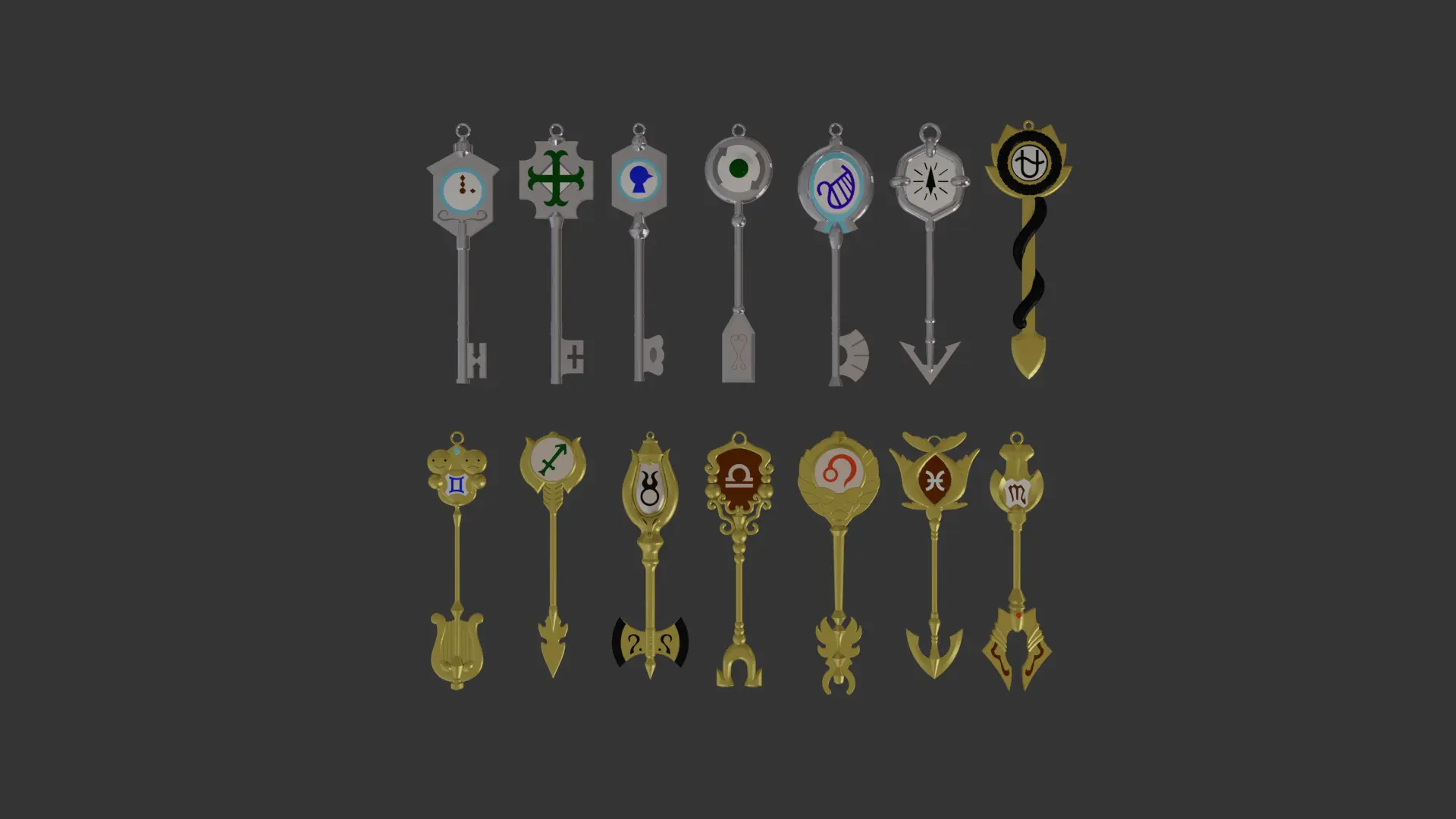 Other STL Download - All FairyTail Celestial and Spirit Keys 3D print modelby W17ARD
