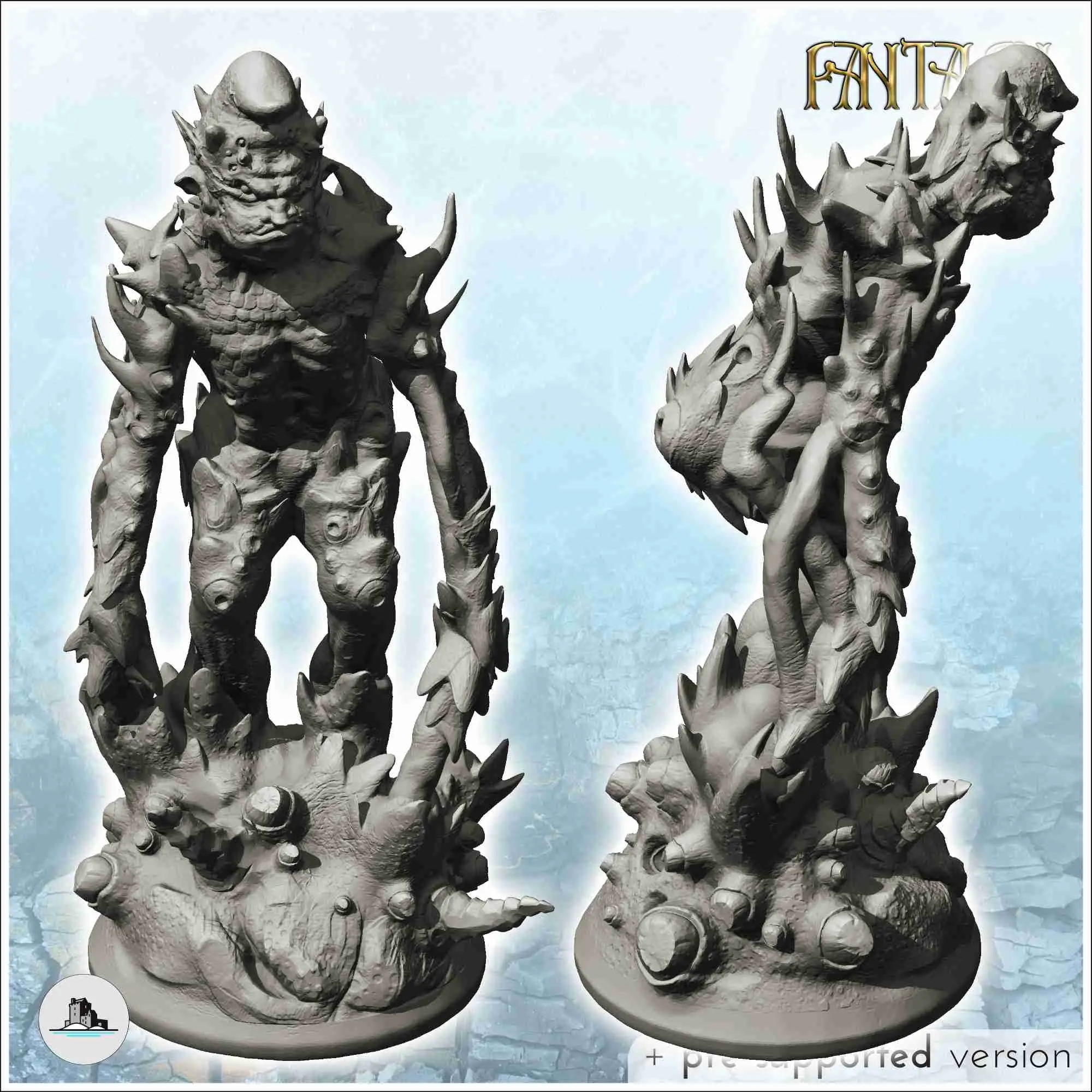 Characters & Creatures STL Download - Evil demon with rocky and thorny ...