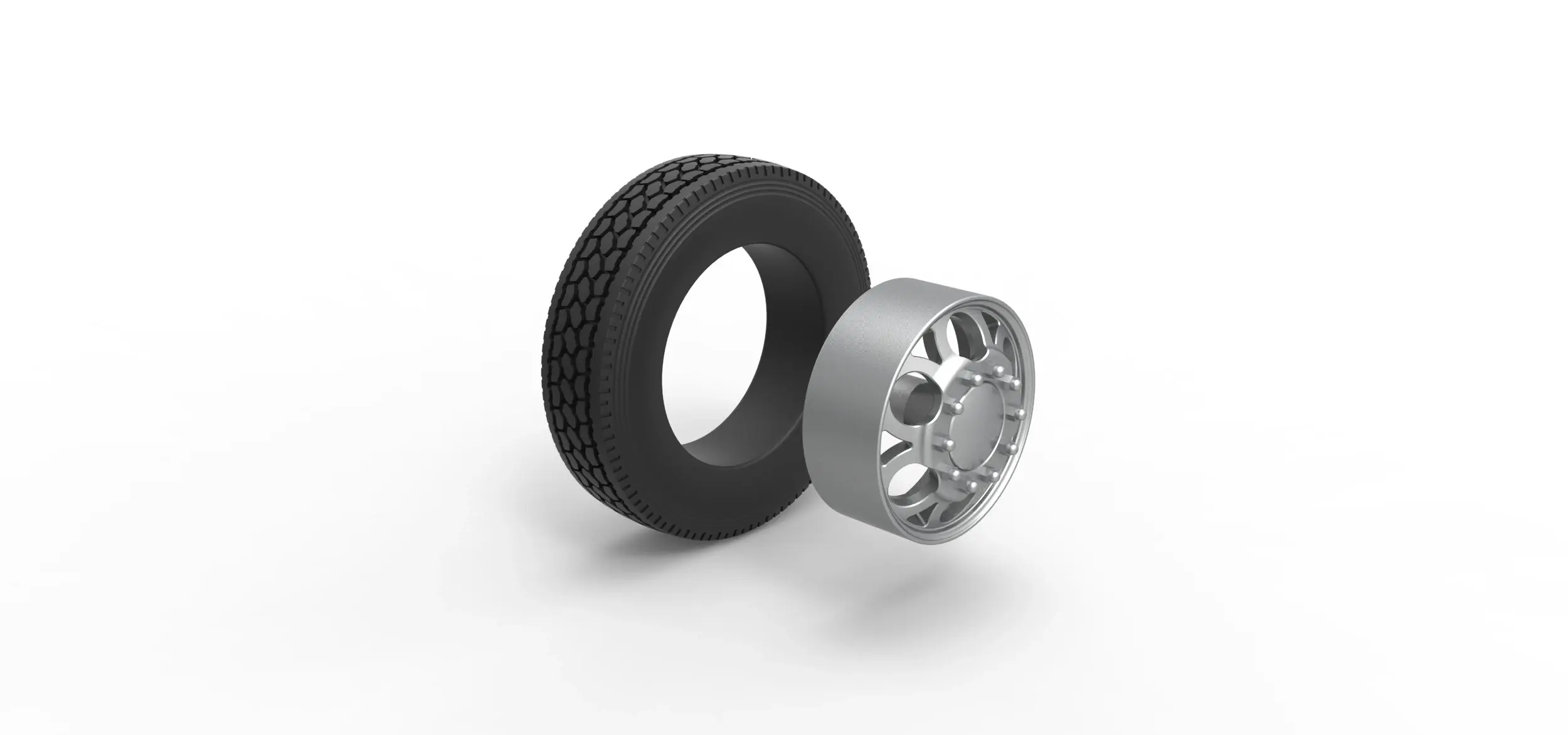 Vehicles & Machinery STL Download - Front custom wheel of semi truck ...