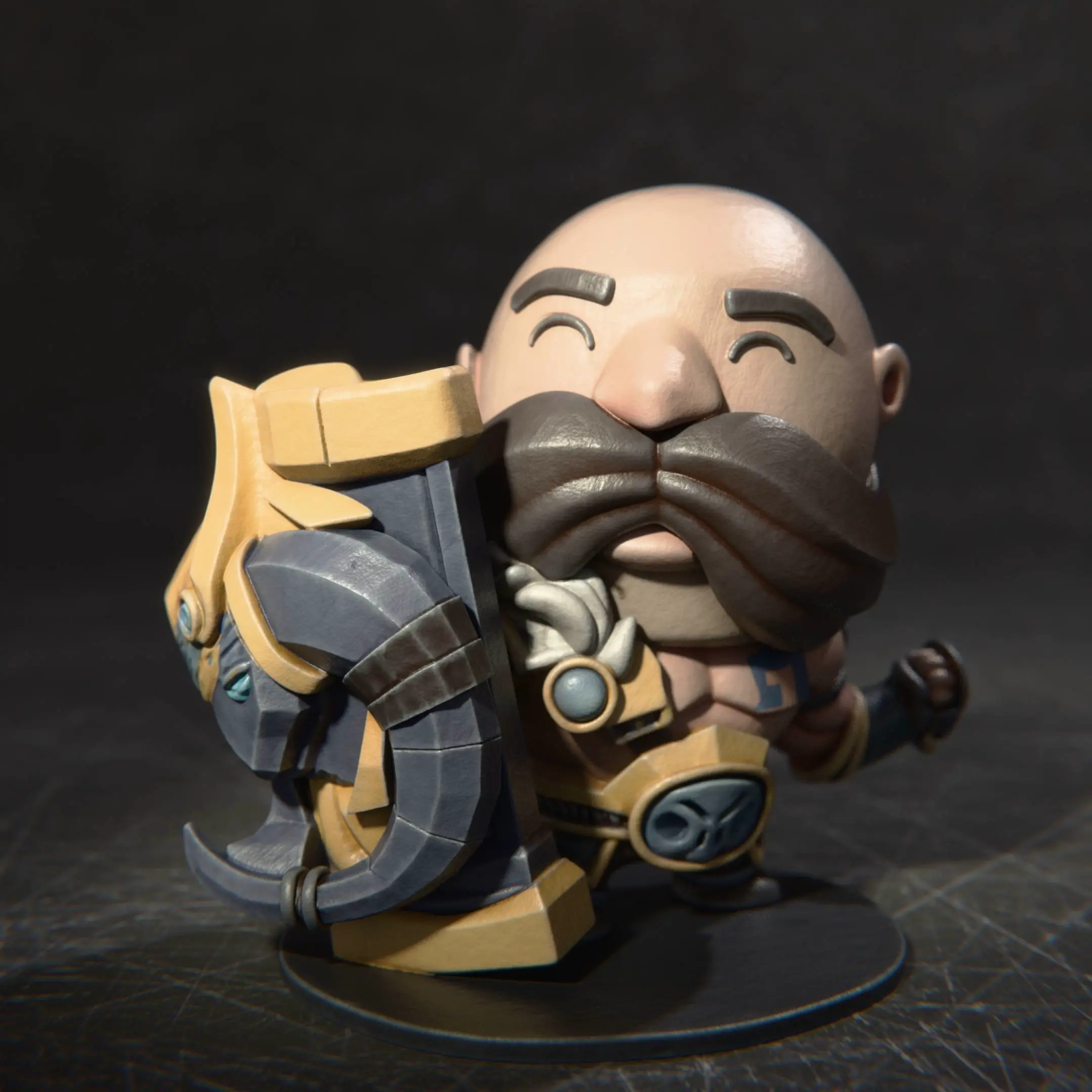 3d yazıcı baskı modelleri | 3MF | Braum Miniature LOL Fan Art ...