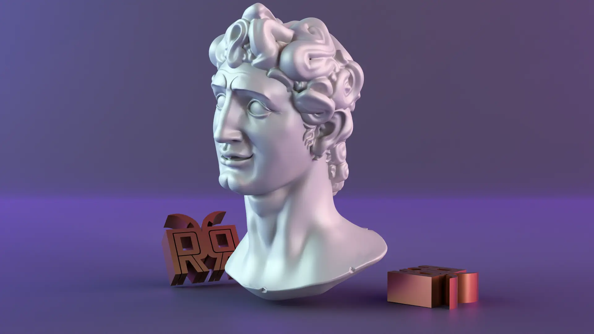 Sculptures & Artworks STL Download - HEAD OF DAVIDby rexer_3d