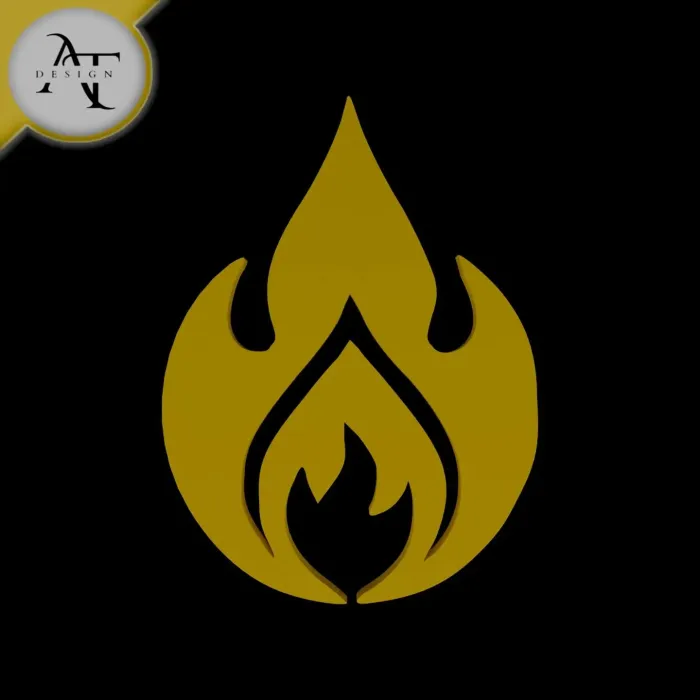 3D Printer Files | 3MF File | Simple Flame Symbol - 2D Art | Creality Cloud