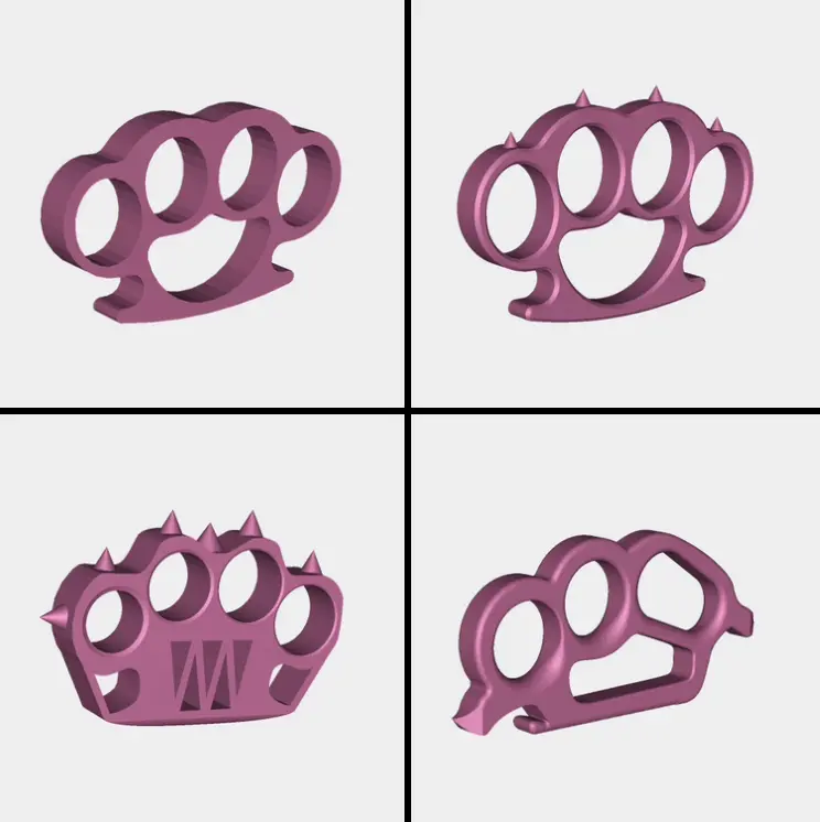 4 different knuckle dusters | Descărcare modele 3D | Creality Cloud