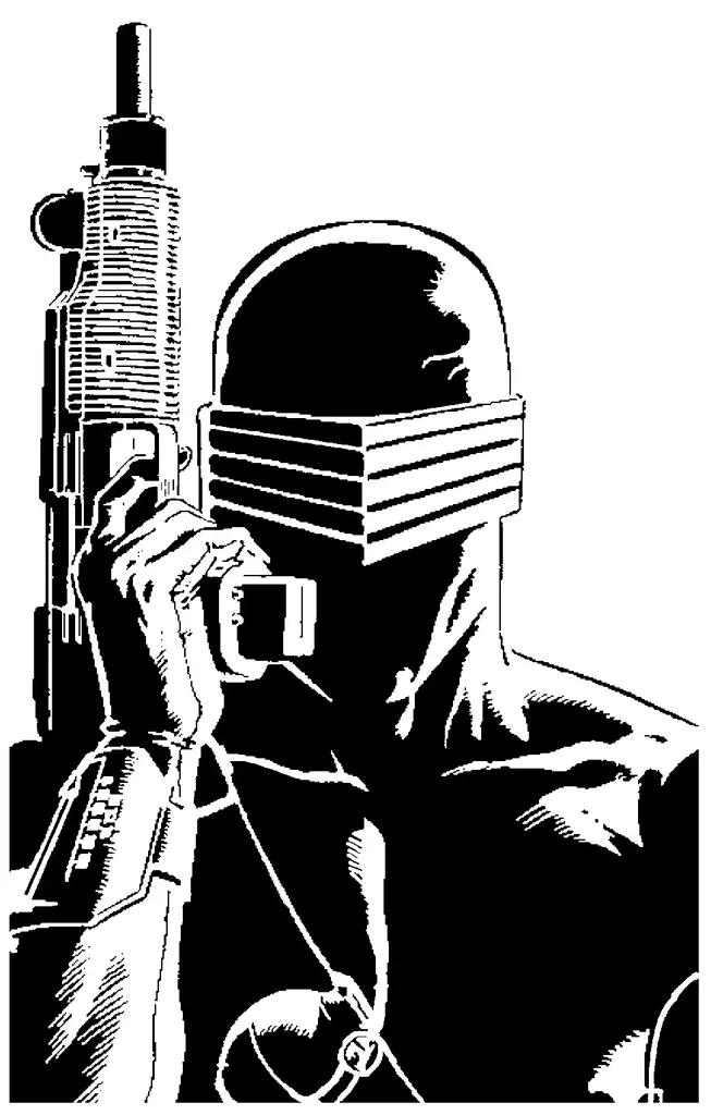 Free Characters & Creatures STL Download - G.I.Joe Snake Eyes stencilby ...