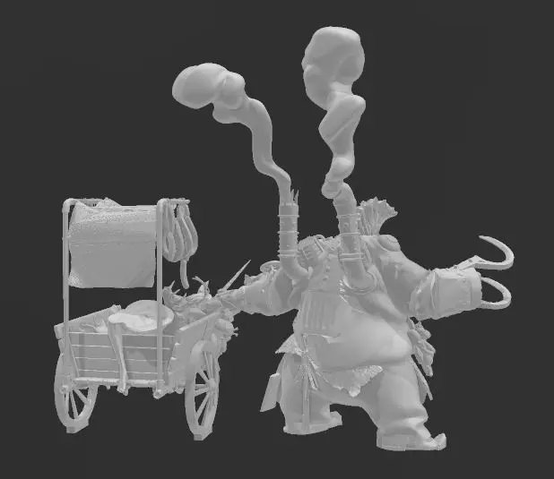 Free Characters & Creatures STL Download - steampunk Butcher with cart ...