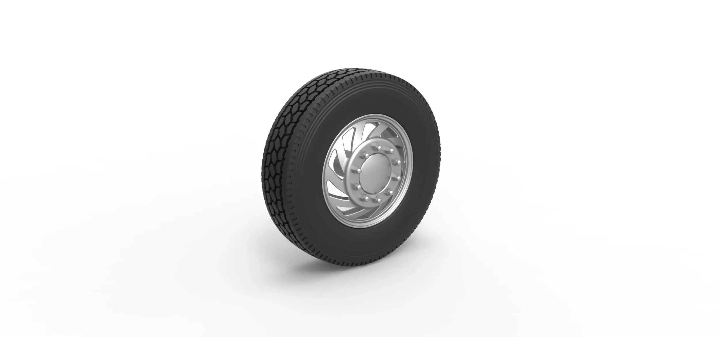 Vehicles & Machinery STL Download - Front custom wheel of semi truck ...