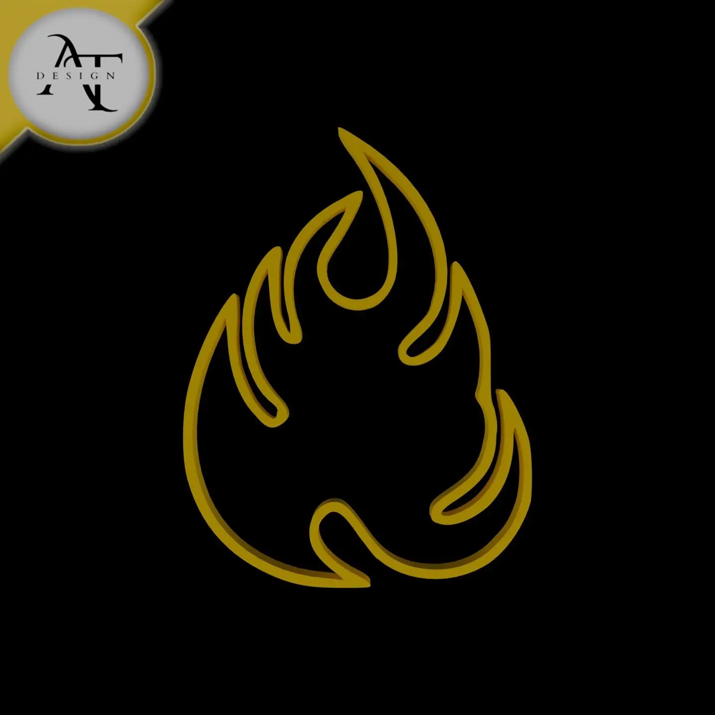 3D Printer Files | 3MF File | Simple Flame Symbol - 2D Art | Creality Cloud
