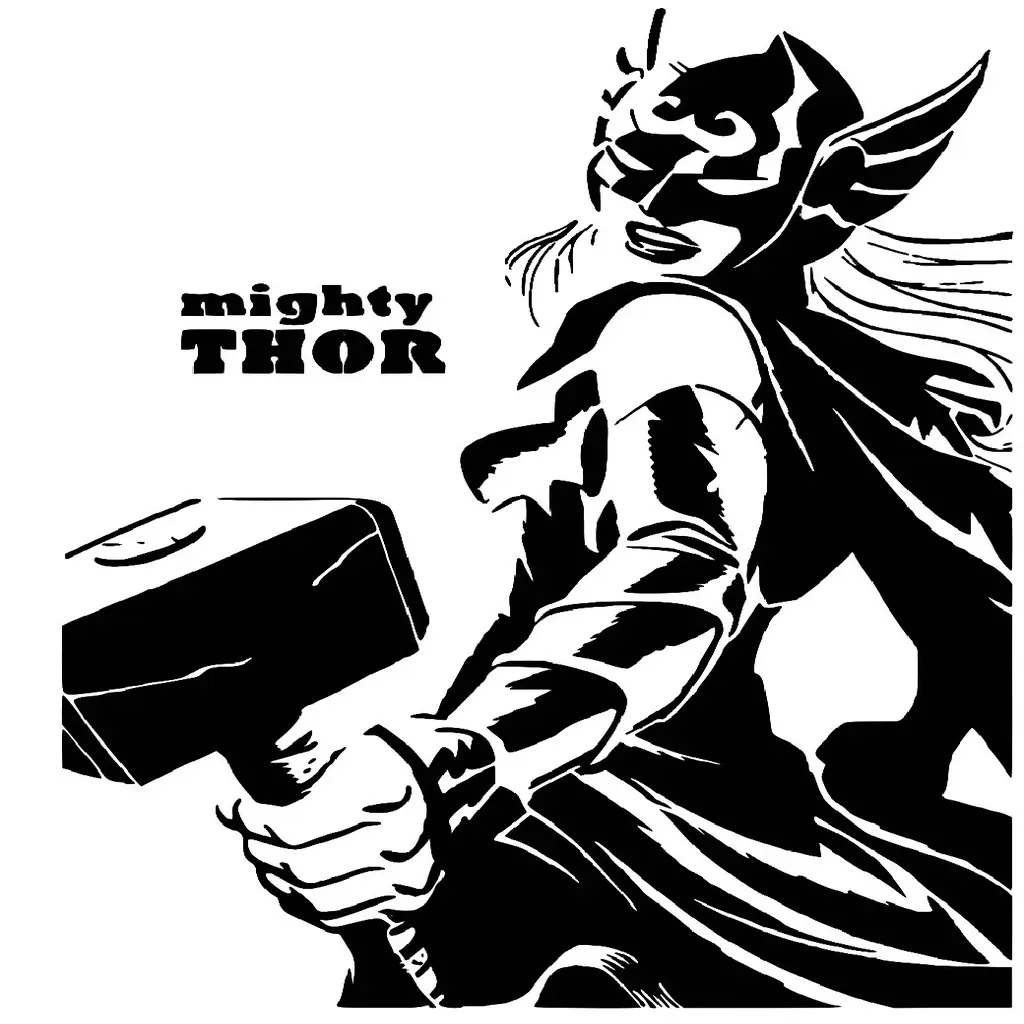 Free Digital Art STL Download - Thor Jane Foster stencilby SMT_M 🦊