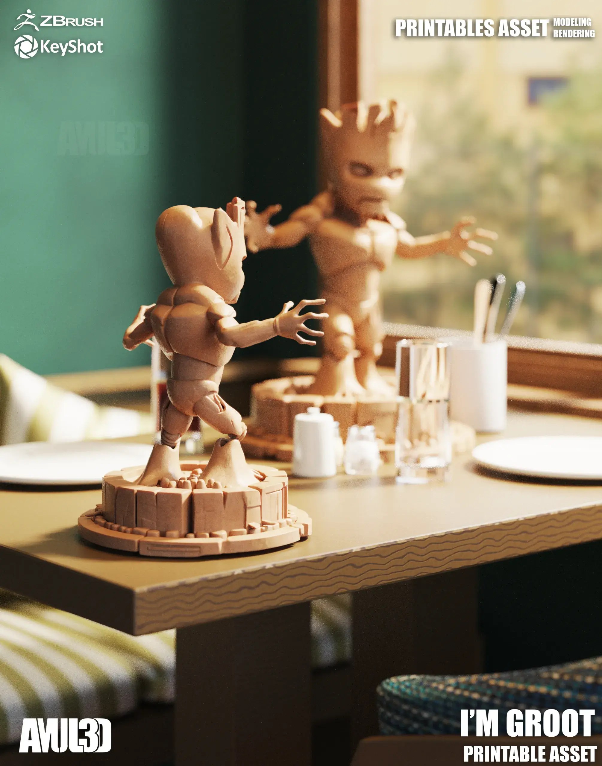 3D Printer Accessories STL Download - IM GROOT AND CUTE PIG PRINTABLE ...