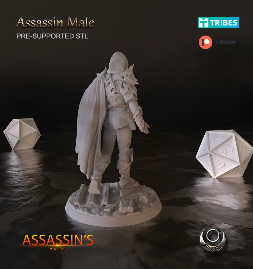 Characters & Creatures STL Download - Assassin Maleby Spirit of Resin