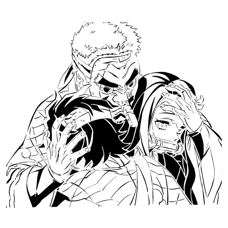 Free Sculptures & Artworks STL Download - Demon Slayer stencil 5by SMT_M 🦊