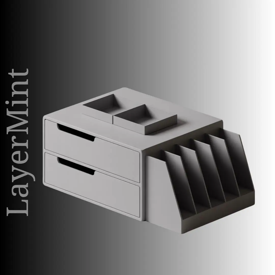 Other STL Download - Modern Drawer Desk Organizer with File Slots - STL ...