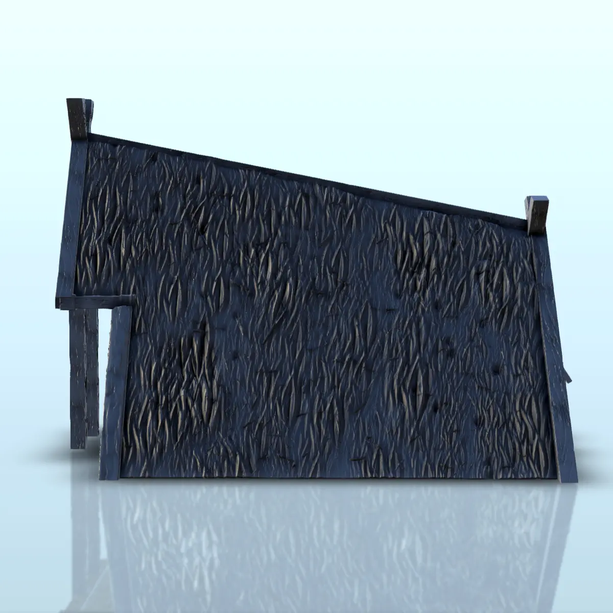 Other STL Download - Viking building with bevelled roof and wooden ...