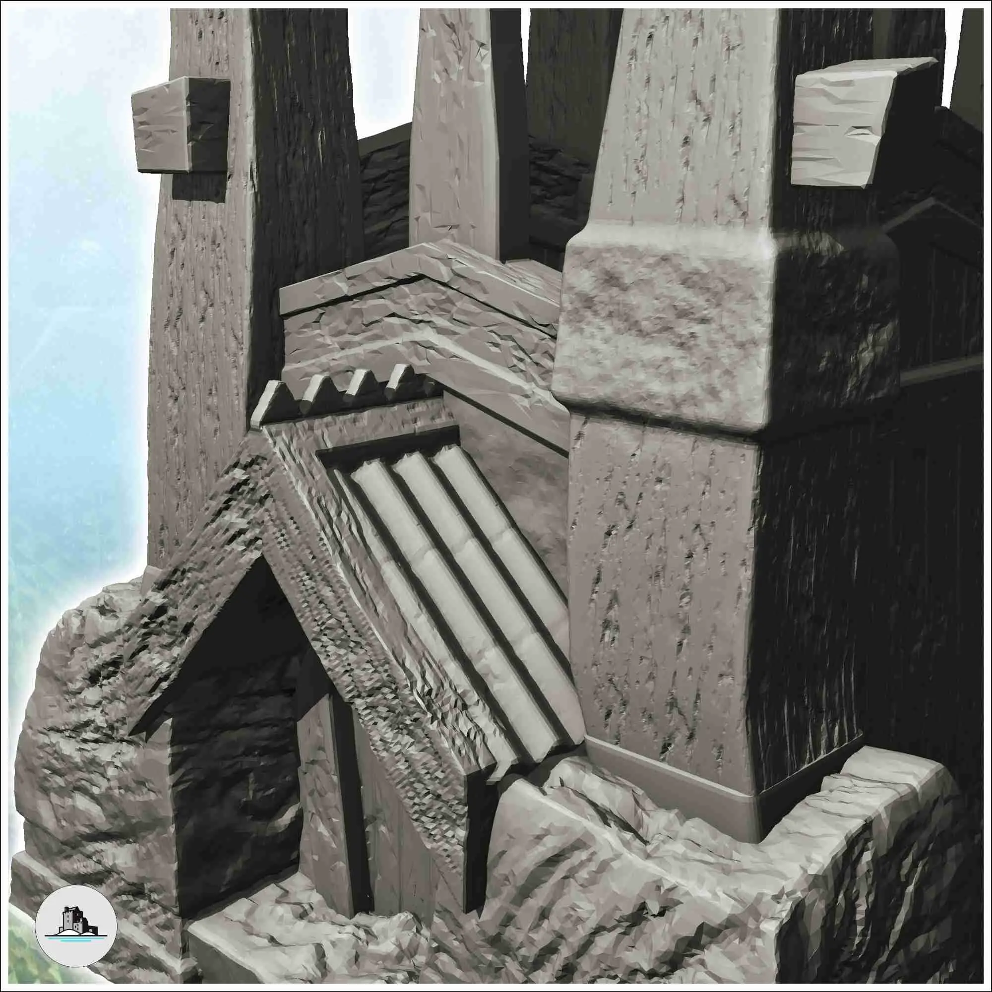 Other STL Download - Wooden and stone chaos tower with large open ...