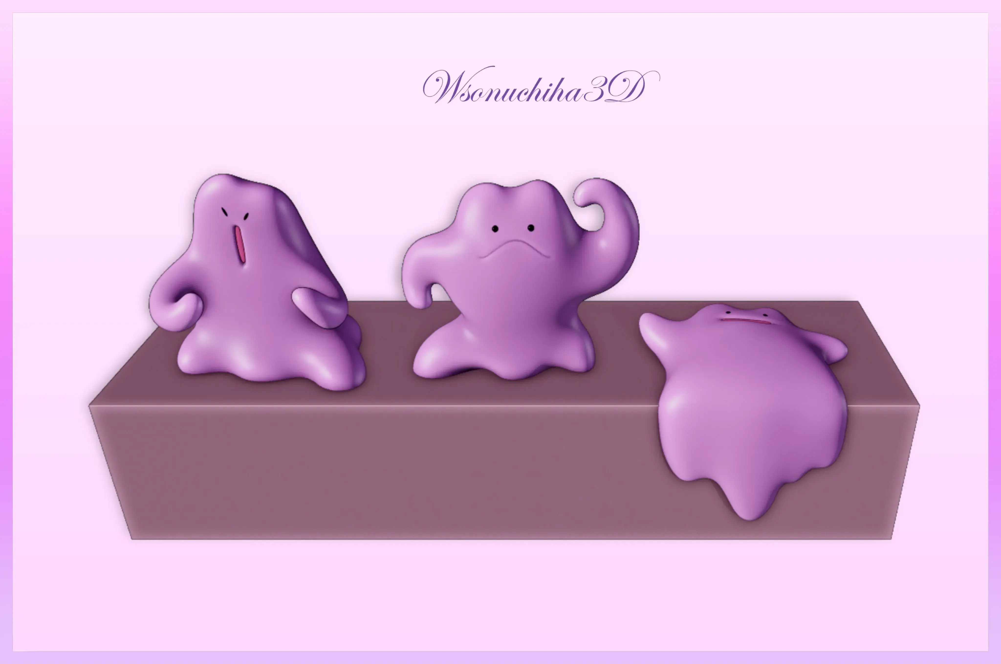 Characters & Creatures STL Download - Ditto - Pokemonby Wsonuchiha3D