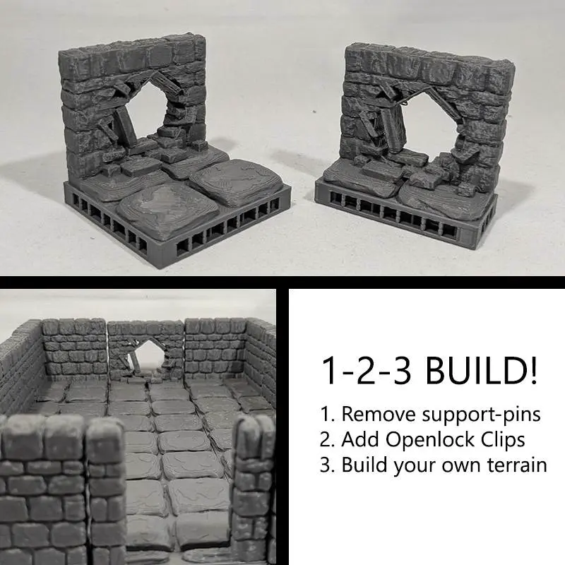 3D Printer Files | 3MF File | Dungeon tile - wall with hole | Creality ...