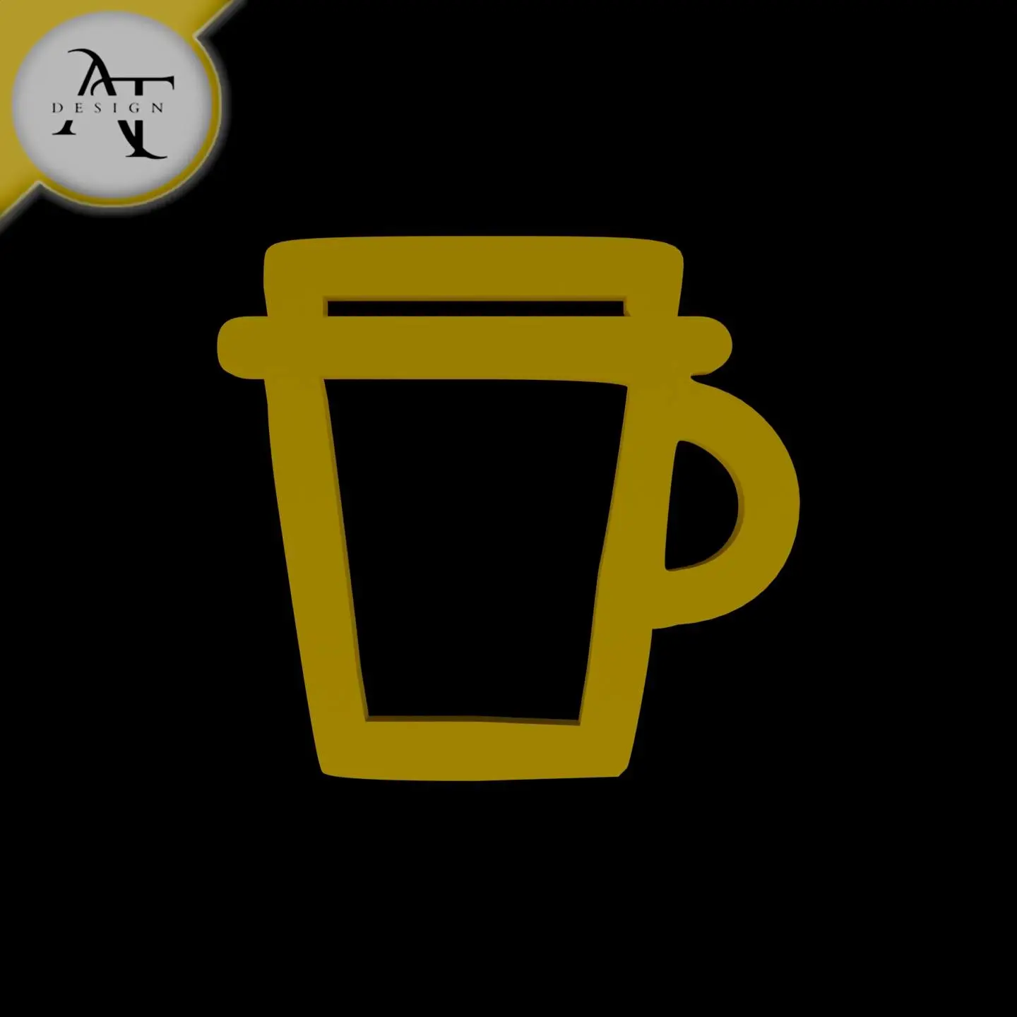 Free Digital Art STL Download - Simple Coffee Cup Symbol - 2D Artby AT ...