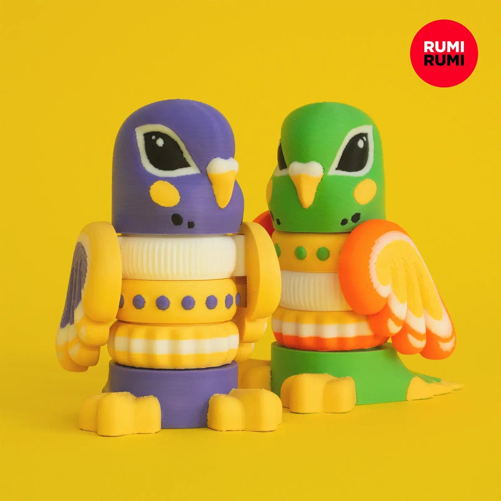 Construction Toys STL Download - Stackable Parrot Fidget Toyby RumiRumi