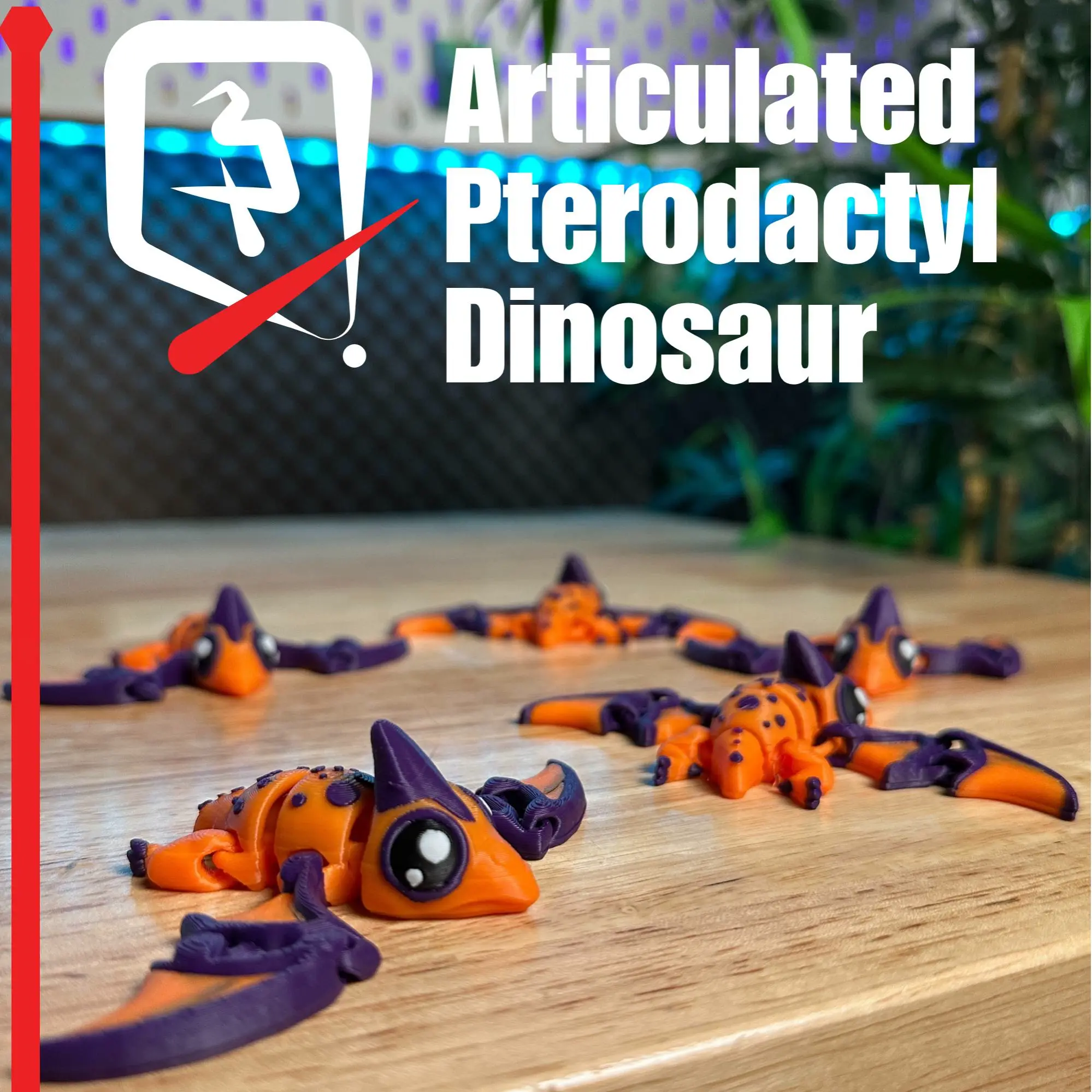 3D Printer Files | 3MF File | Articulated Pterodactyl – Prehistoric Plastic3D Fidget | Creality ...
