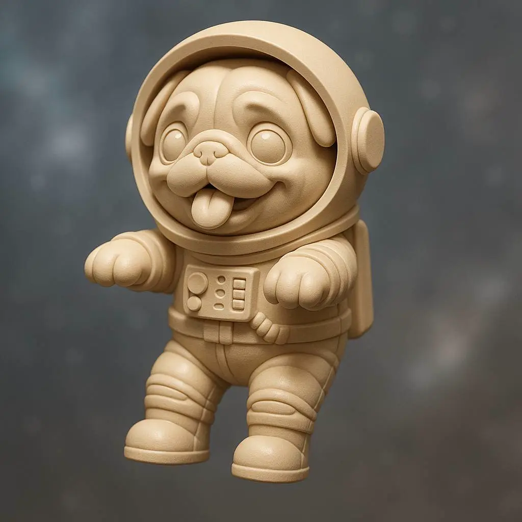 Characters & Creatures STL Download - Astronaut Pug - Edge Hangerby ...