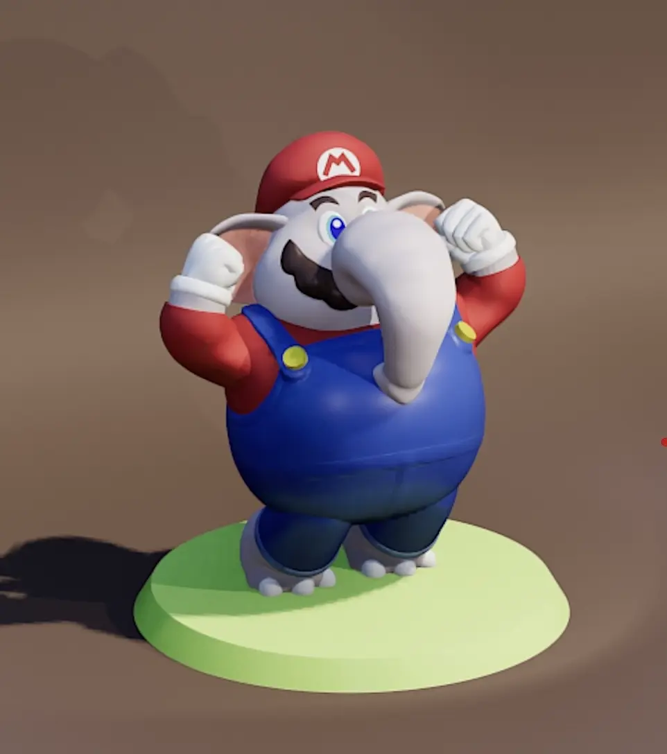 Characters & Creatures STL Download - MARIO ELEFANTE - MARIO ELEPHANT ...
