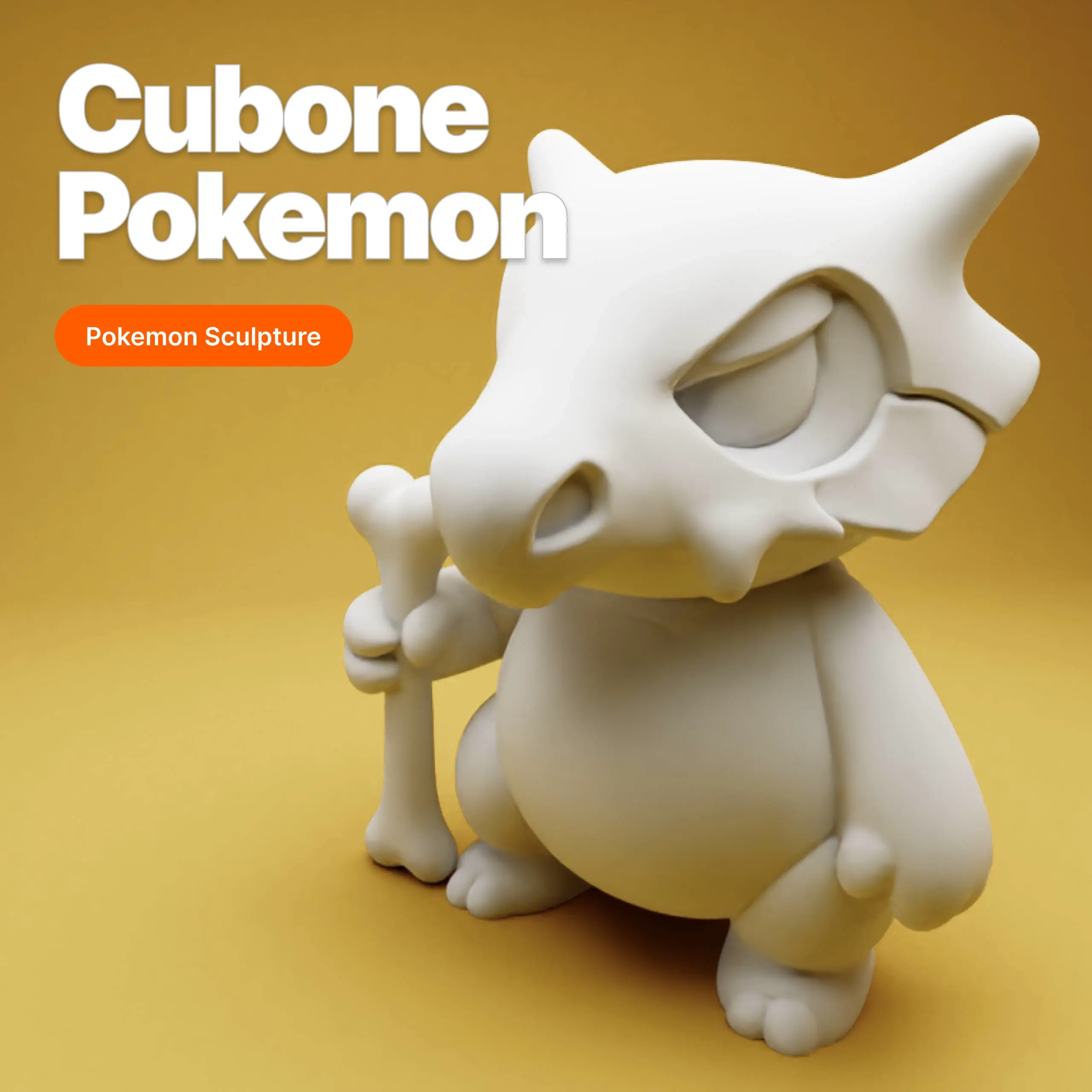 Sculptures & Artworks STL Download - Cubone-Inspired Chibi Figurine ...