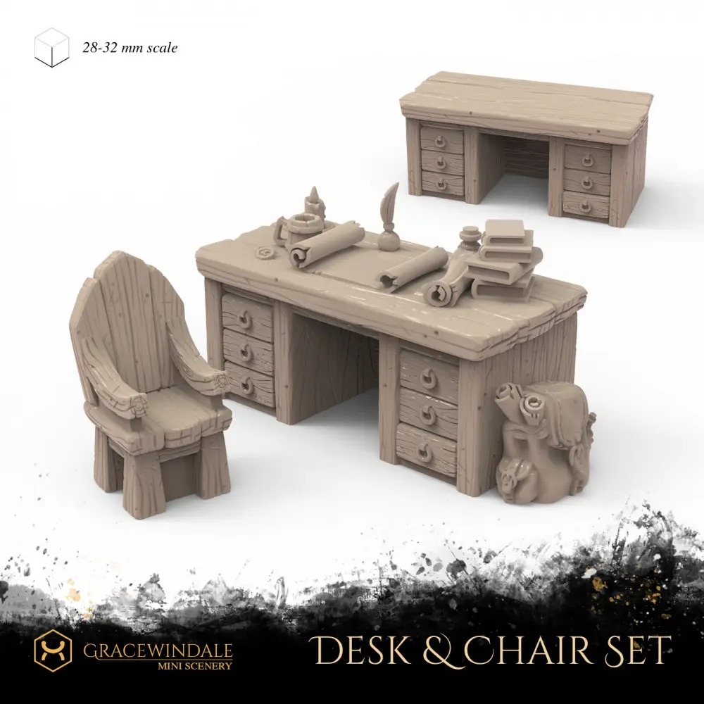 Other STL Download - Desk and Chair Setby Gracewindale