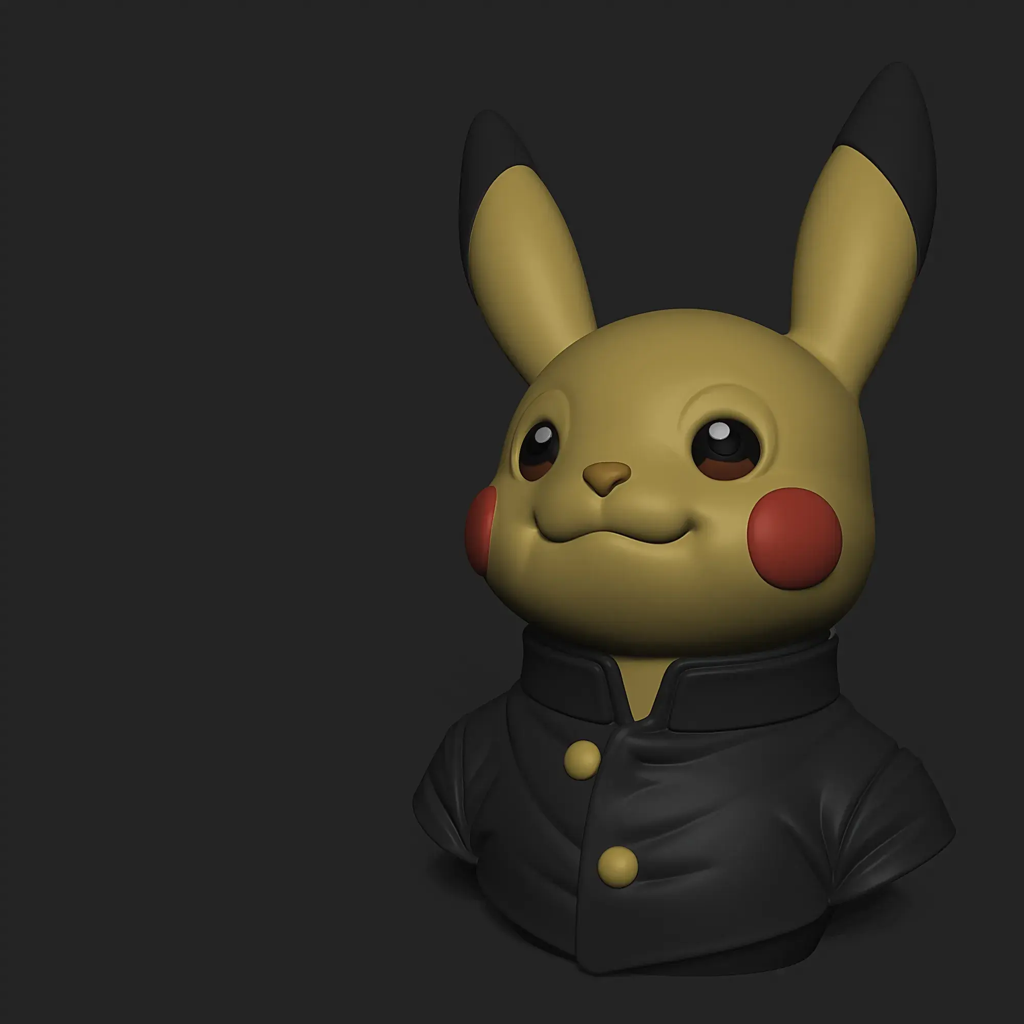 Characters & Creatures STL Download - Pikachu School Uniform Bust – STL ...
