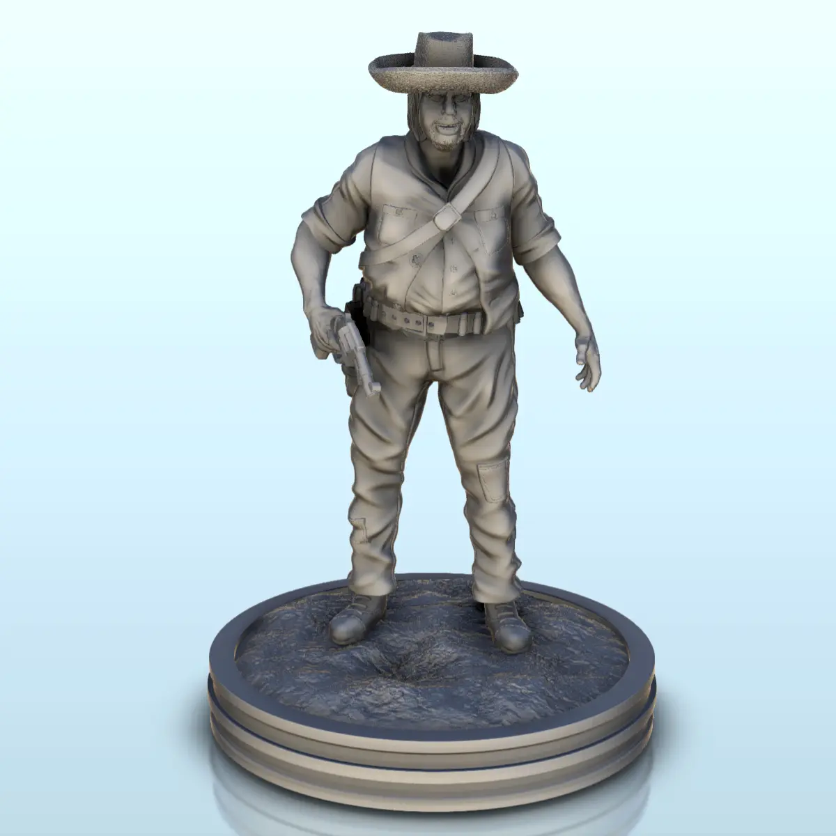 Other STL Download - Bandit with hat and revolver (6) - Old West Figure ...
