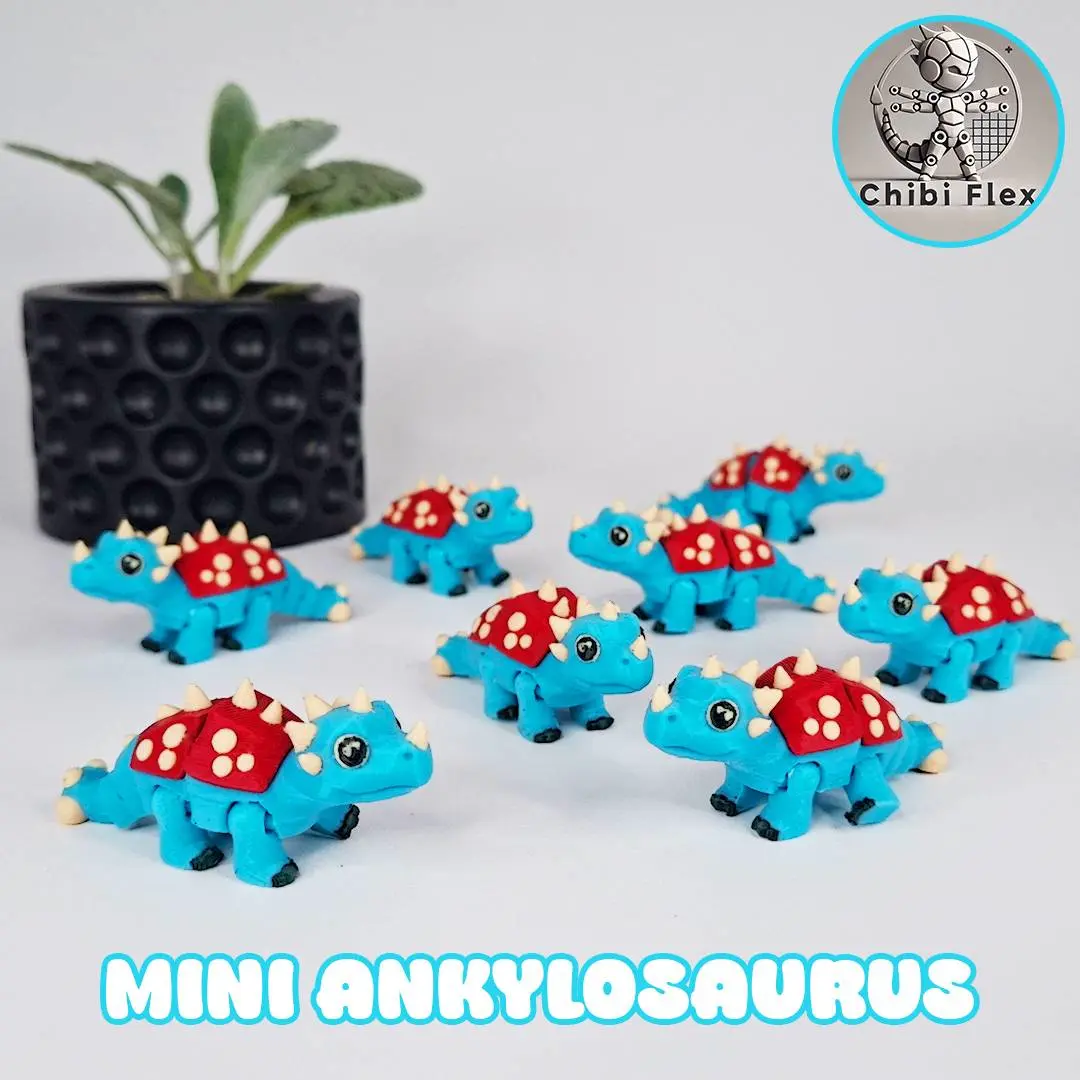 Other STL Download - Flexi Mini Ankylosaurus | Print In Place | No ...