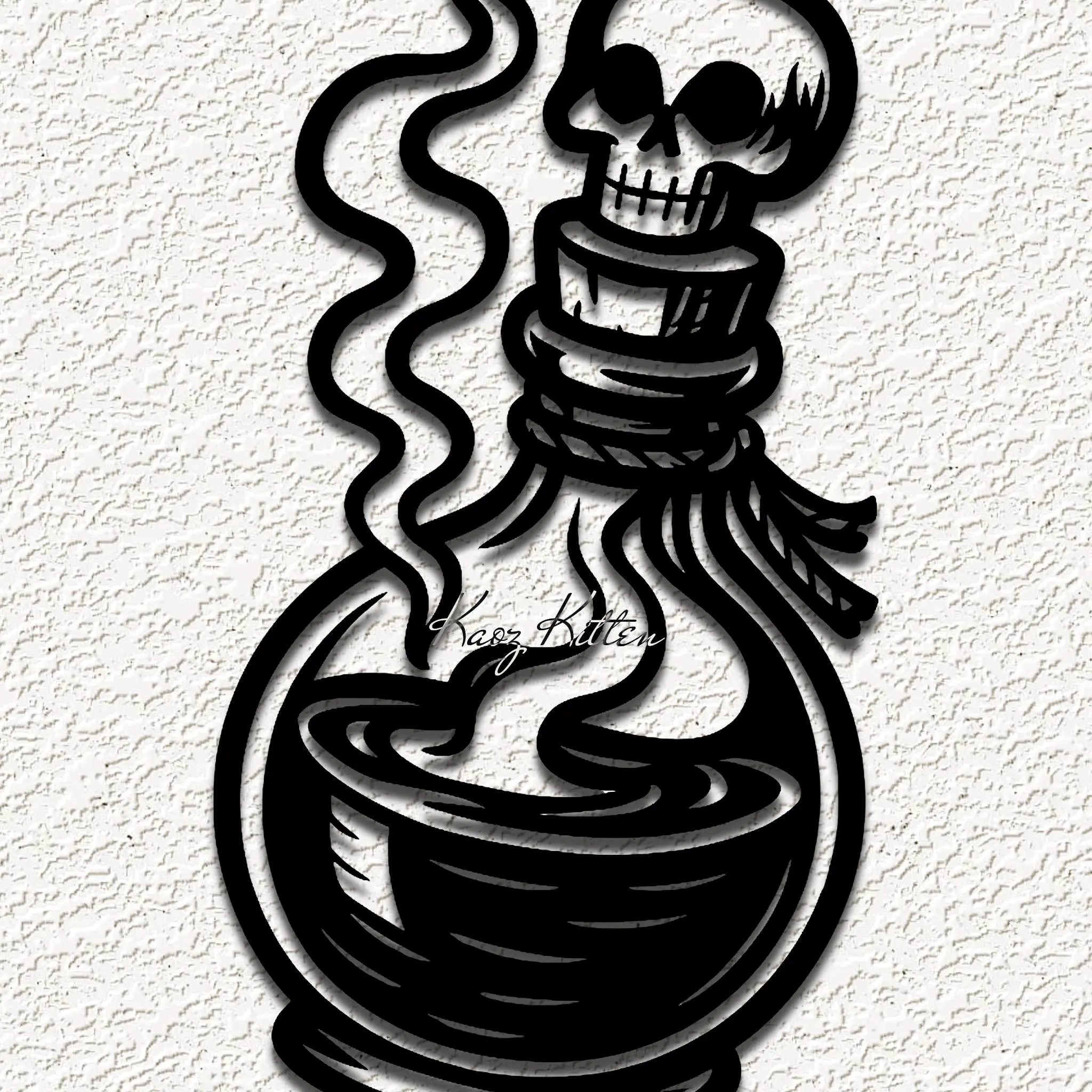 Other STL Download - poison potion bottle skull wall art home decorby ...