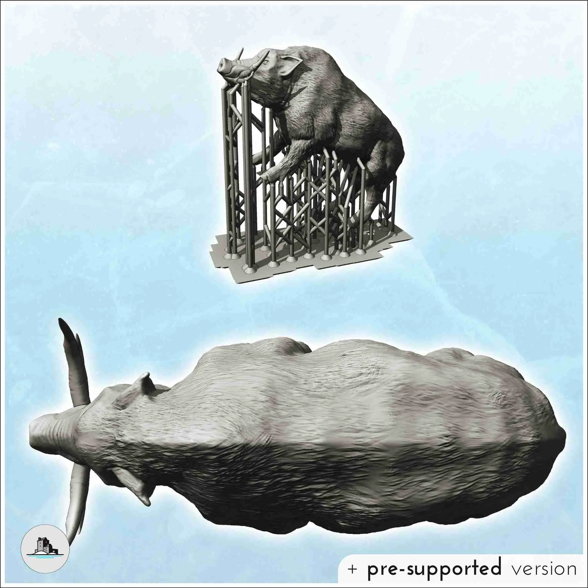 Characters & Creatures STL Download - Boar (2) - miniatures animal RPG ...