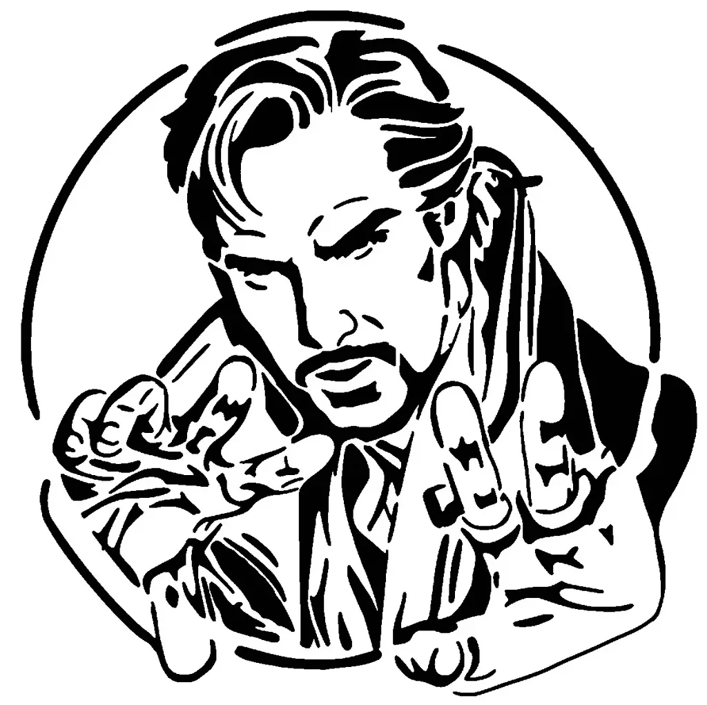Free Digital Art STL Download - Dr Strange stencil 3by SMT_M 🦊