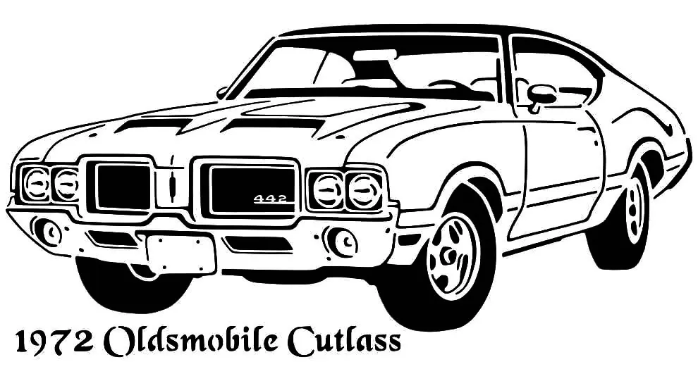 Free Other STL Download - 1972 Oldsmobile Cutlass stencilby SMT_M 🦊