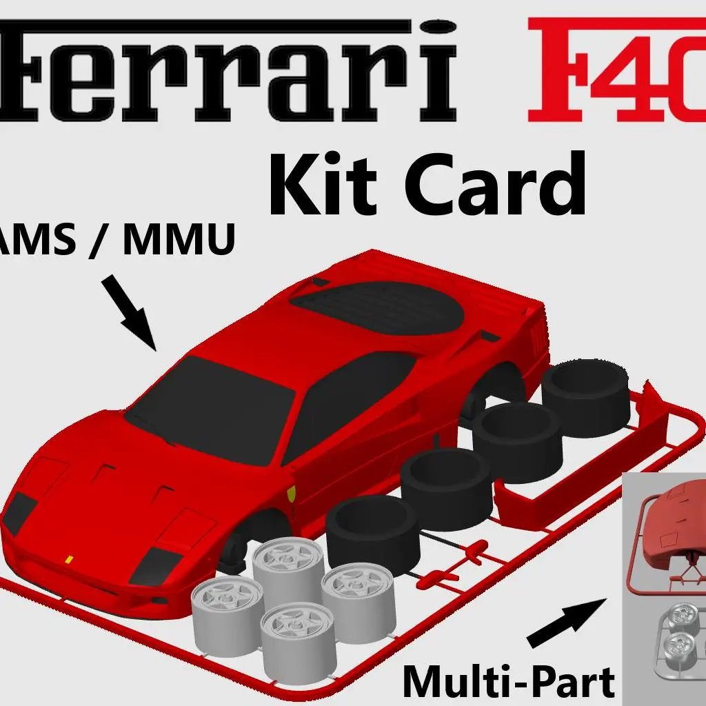 3D Printer Files | 3MF File | Ferrari F40 Kit Card | Creality Cloud
