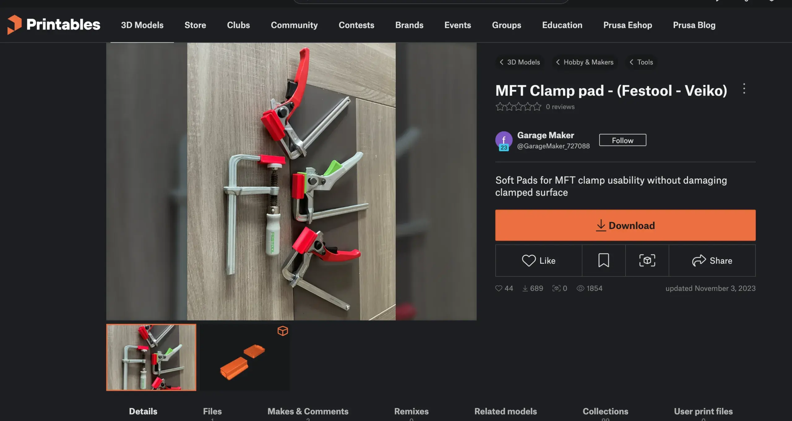 3D Printer Files | 3MF File | Tracksaw Clamps Pads | Creality Cloud