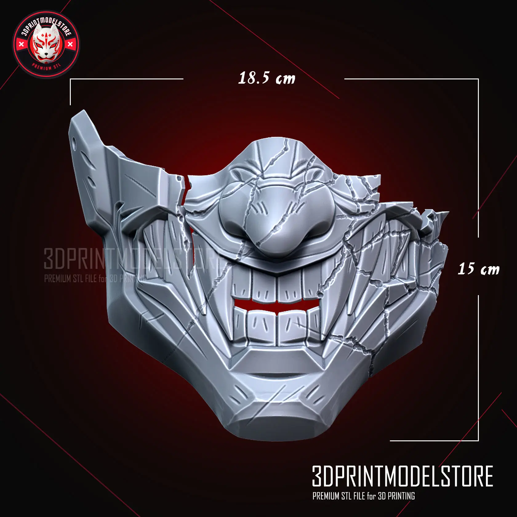 Cosplay STL Download - Ninja Kamui Broken Mask - Oni Samurai Halloween ...