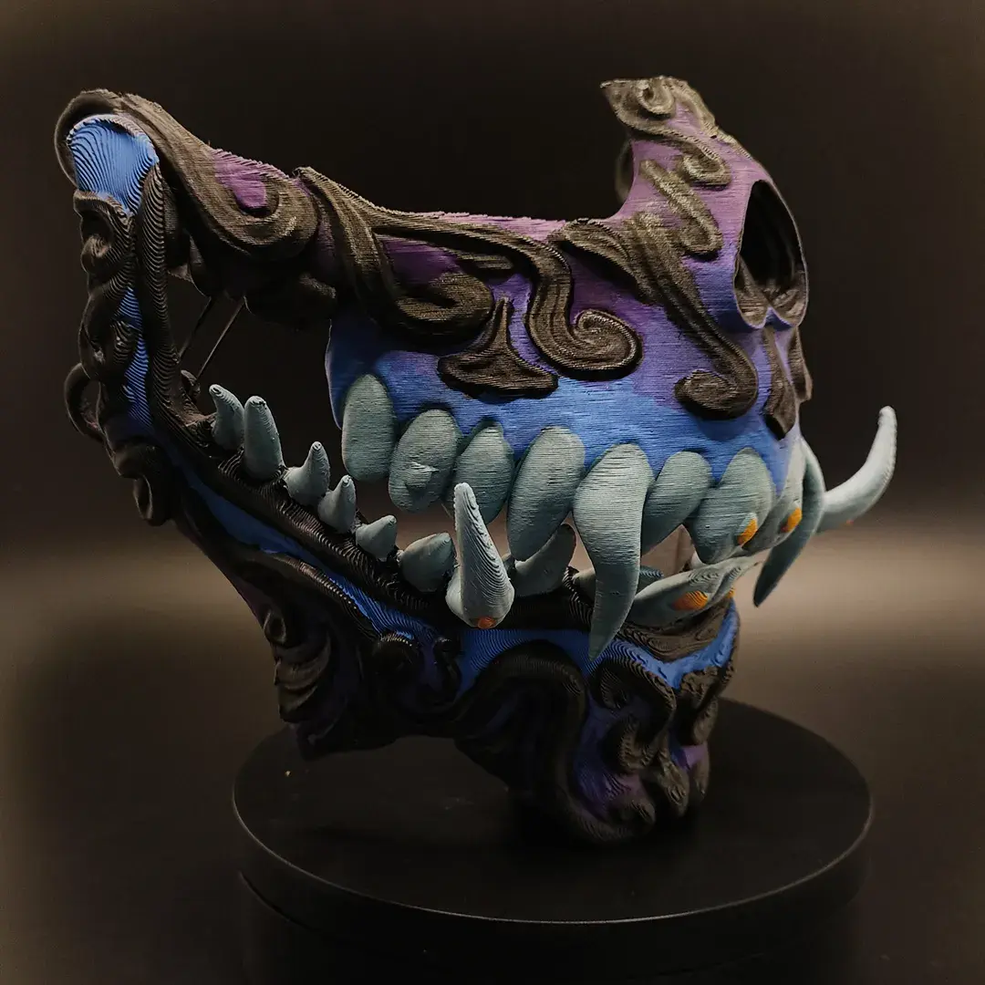 Cosplay STL Download - Articulated Skull – Oni Maskby Abe Illustrations