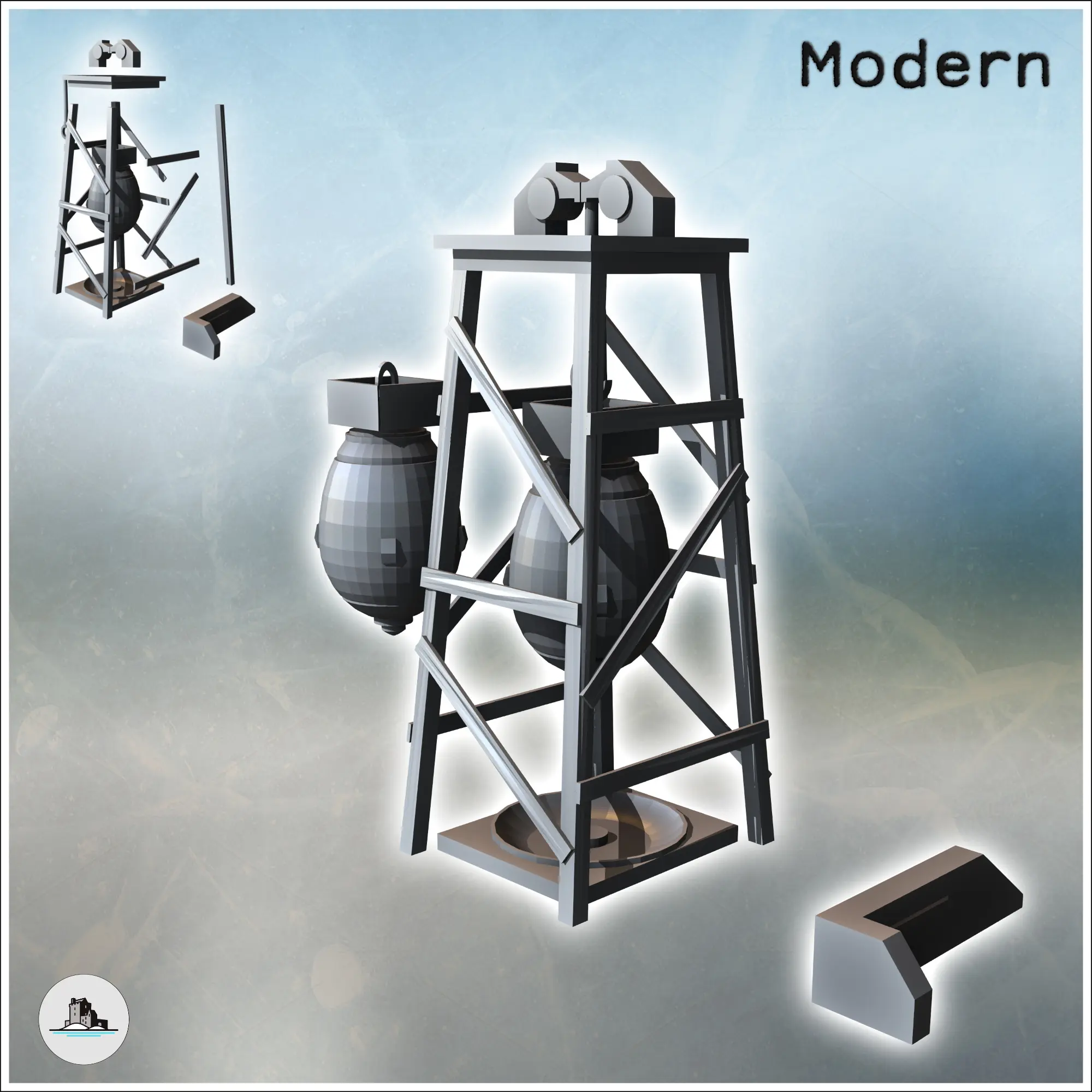 Other STL Download - Automatic bomb launching structure with shelter (1 ...