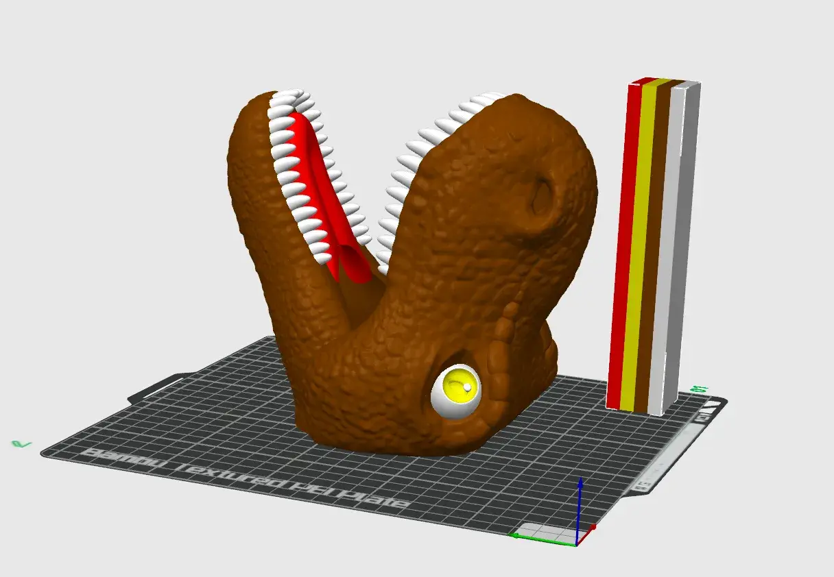 Characters & Creatures STL Download - T-Rex Hand Puppet (multicolor 3mf ...