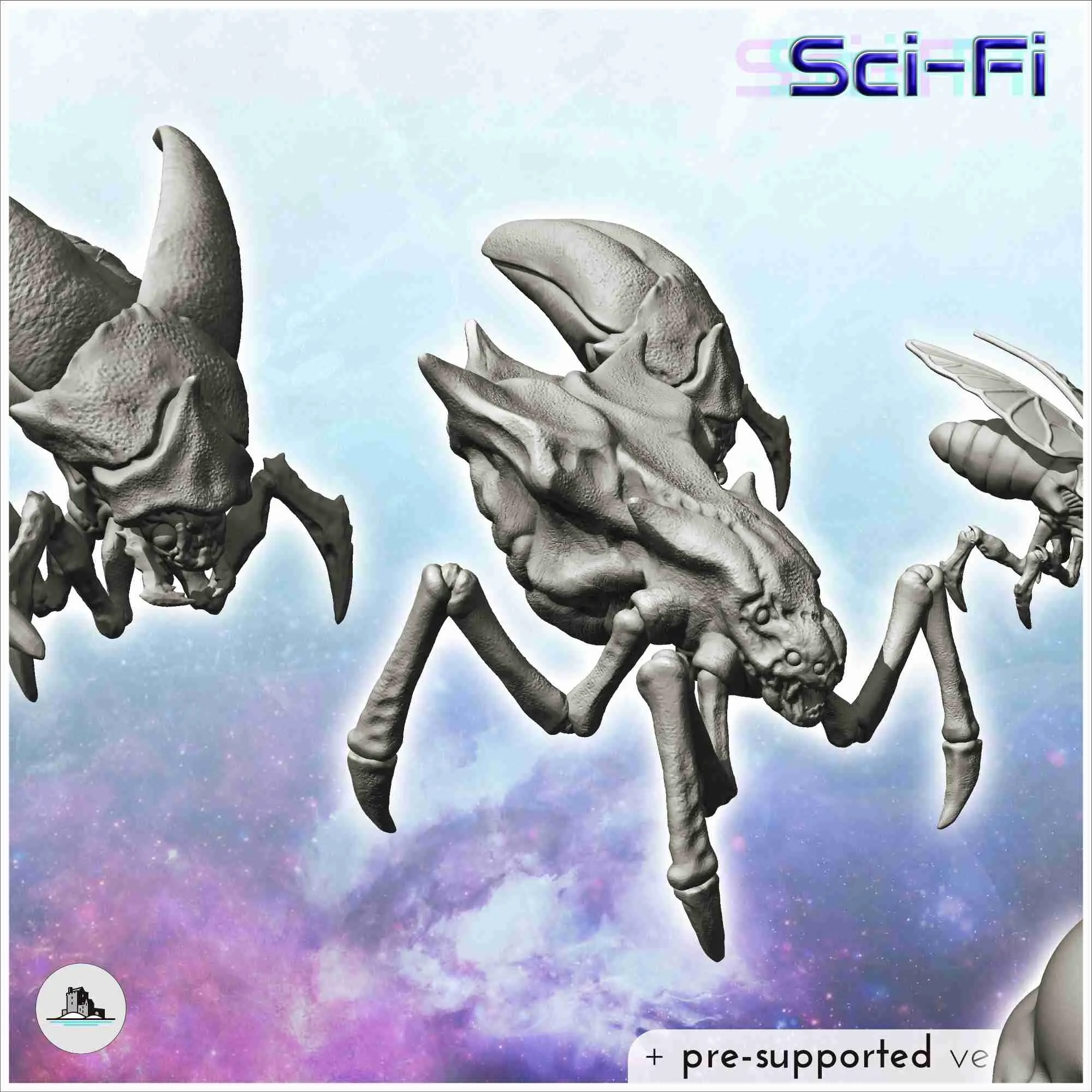 Characters & Creatures STL Download - Set of seven alien creatures on ...