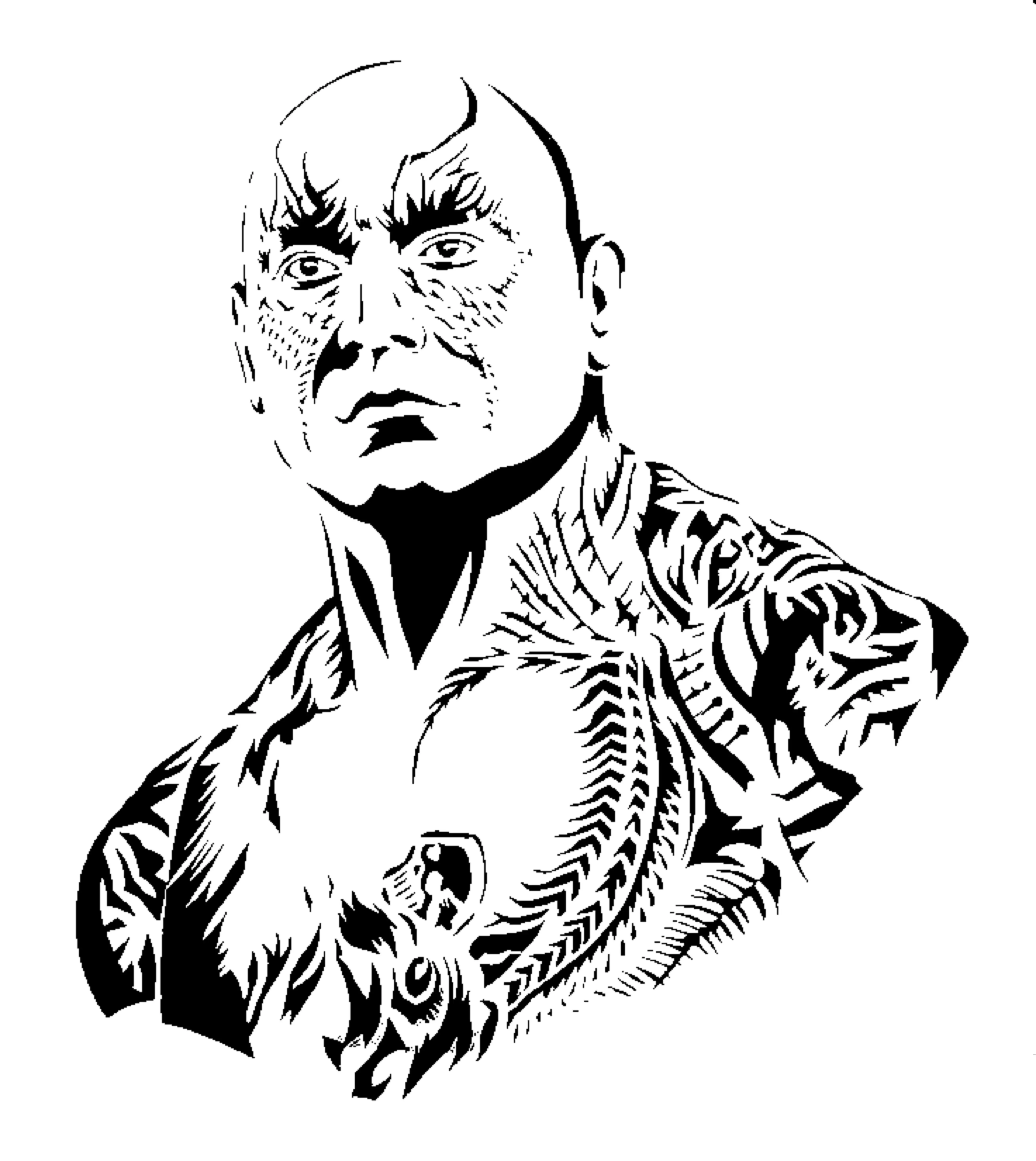 Free Digital Art STL Download - Drax the destroyer stencilby SMT_M 🦊