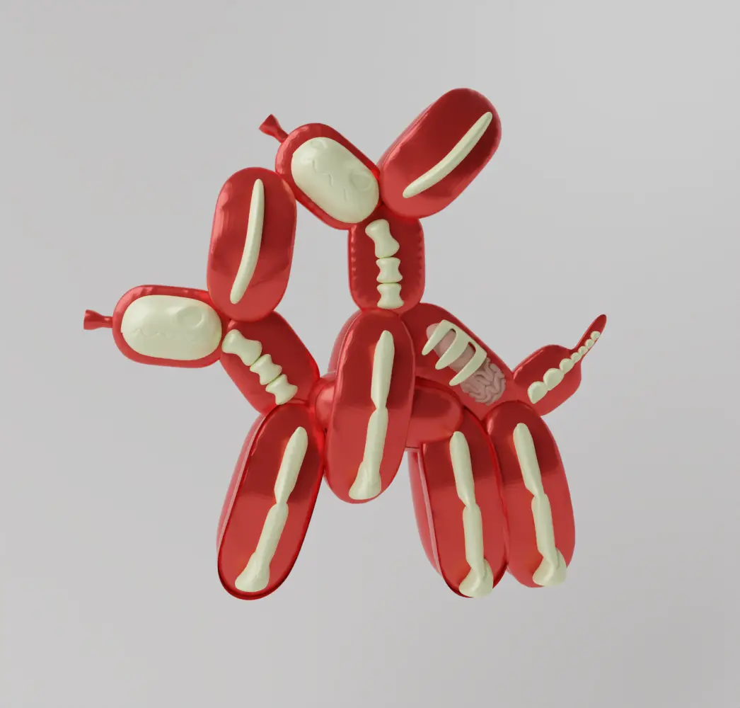 Other STL Download - Balloon Dog Flayed Open Dissected Art Toy Fan ...