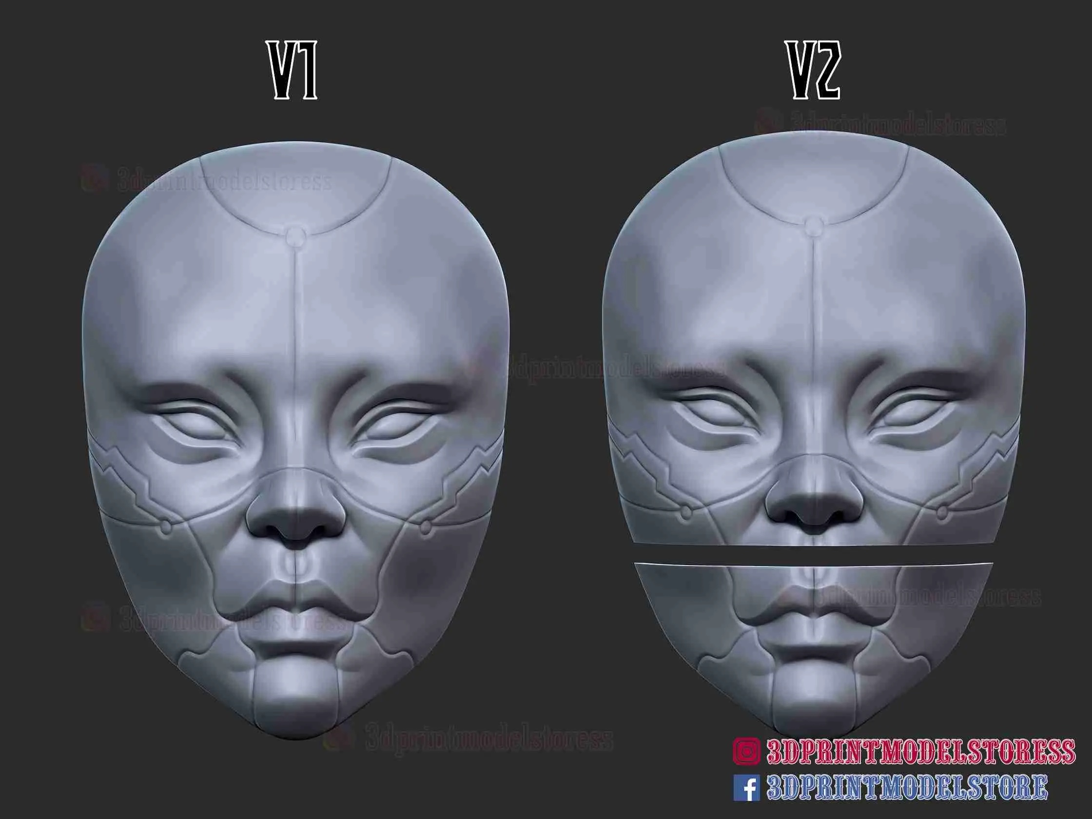 Geisha Mask - Ghost in the Shell Cosplay | 3D models download ...