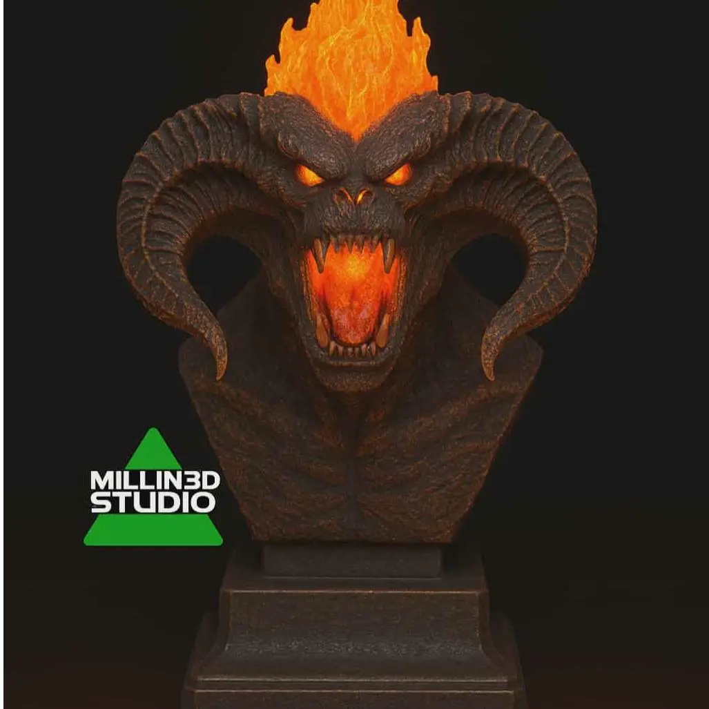 3D Printer Files | 3MF File | Balrog of Moria bust statue, Lord of the ...